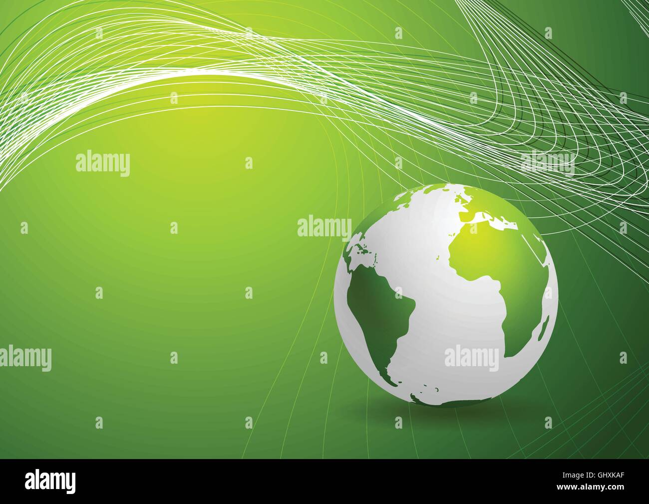 Green background with globe and lines. Vector design Stock Vector Image ...