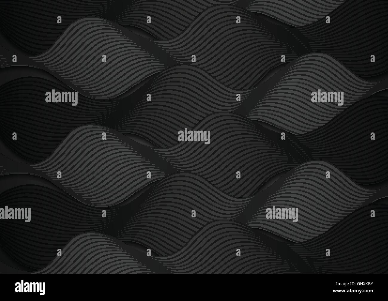 Black wavy pattern abstract background. Dark vector waves design Stock ...