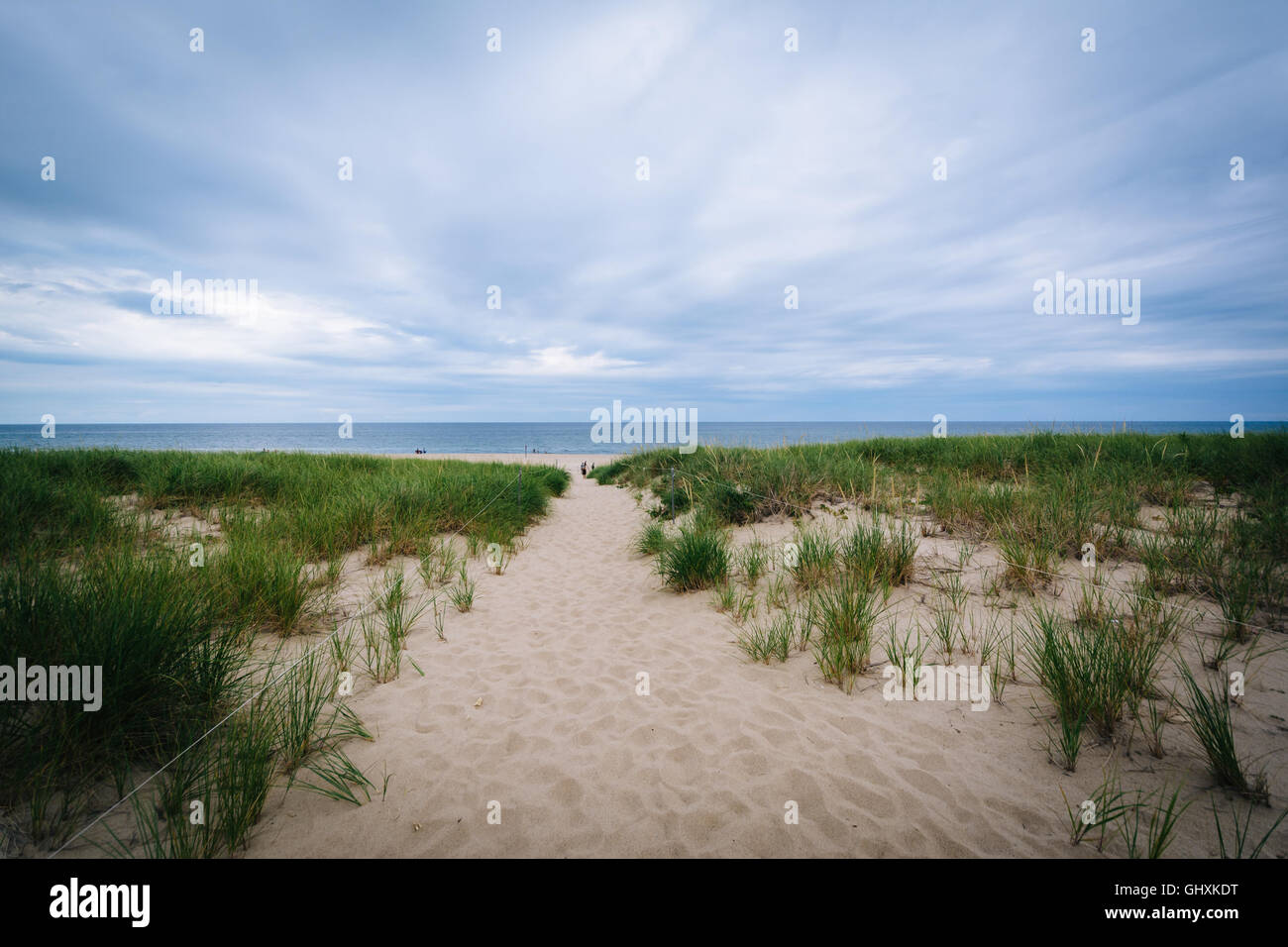 Path over sand dunes at Race Point, in the Province Lands at Cape Cod ...