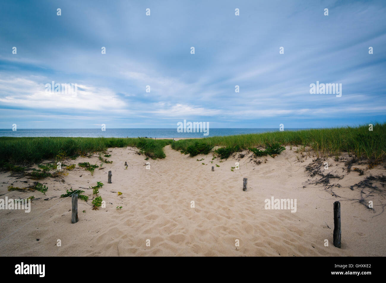 Path over sand dunes at Race Point, in the Province Lands at Cape Cod ...
