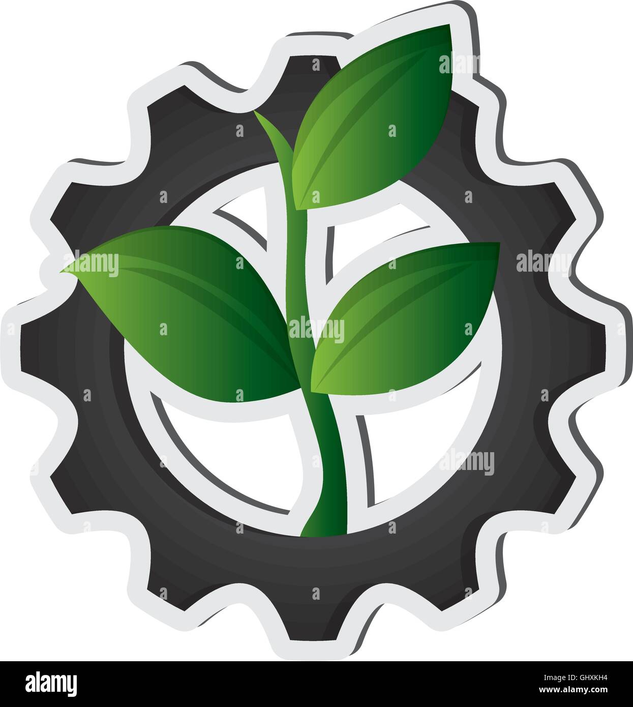 gear and leaf icon Stock Vector Image & Art - Alamy