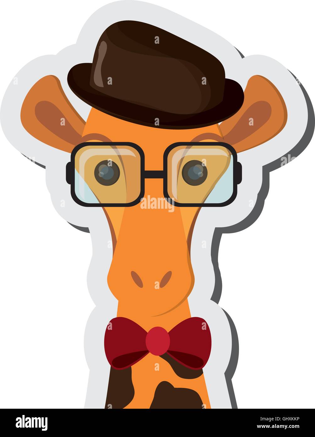 hipster giraffe cartoon icon Stock Vector Image & Art - Alamy