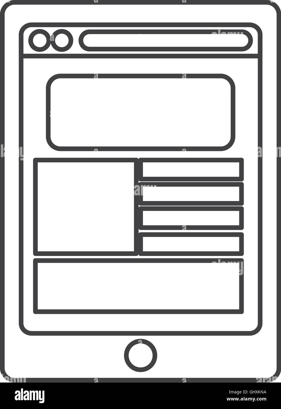 modern cellphone with webpage on screen icon Stock Vector Image & Art ...