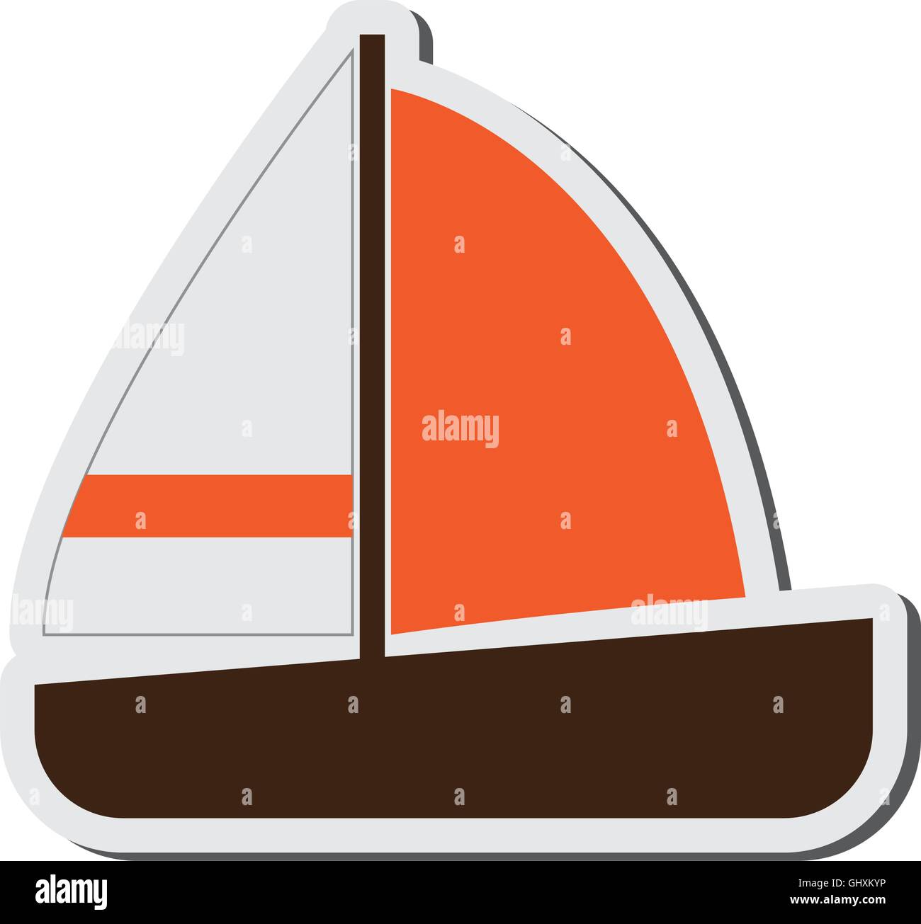 Boat with single mast Stock Vector Images - Alamy