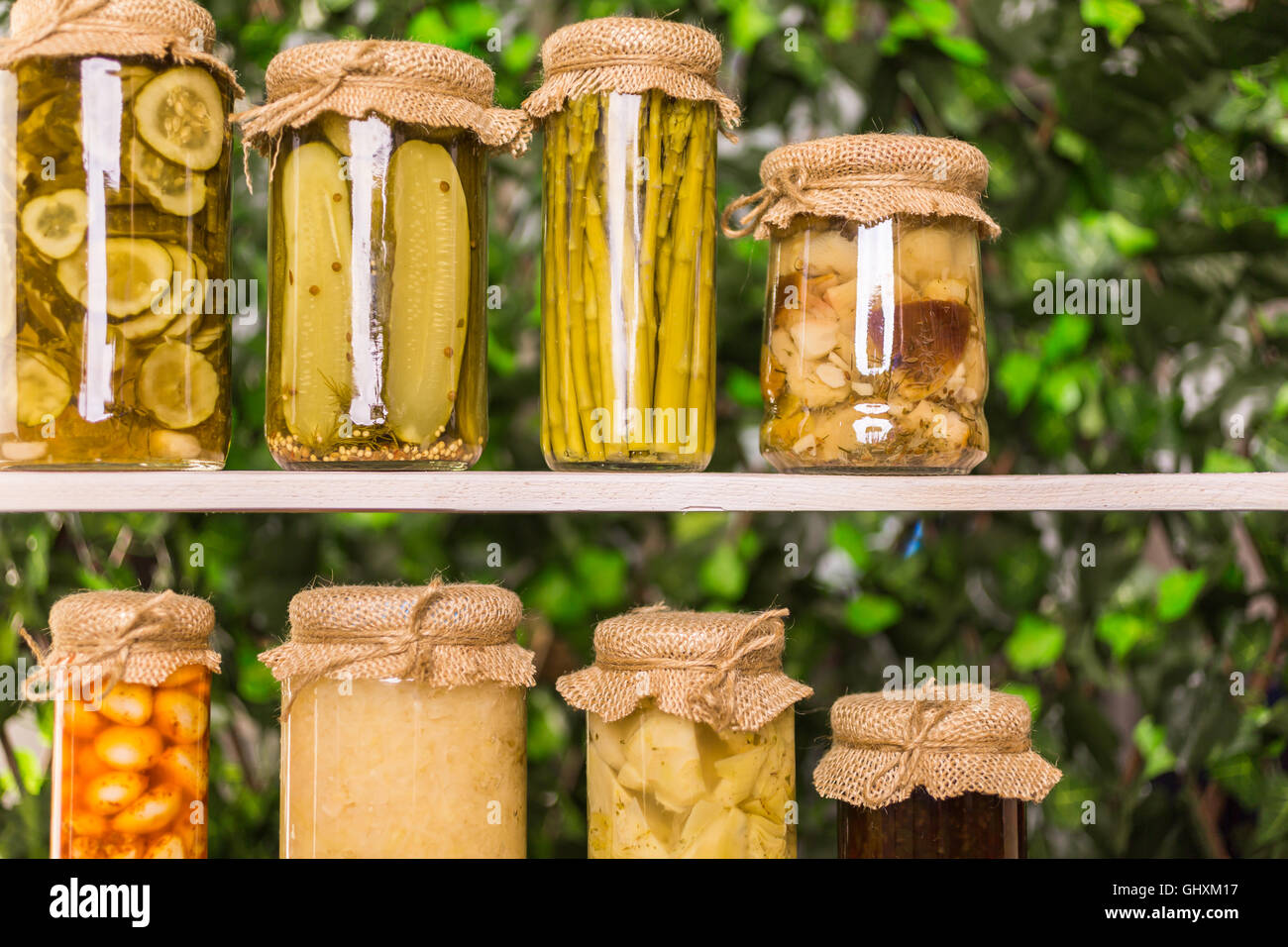 Homemade canned organic vegetables in glass jars Stock Photo - Alamy