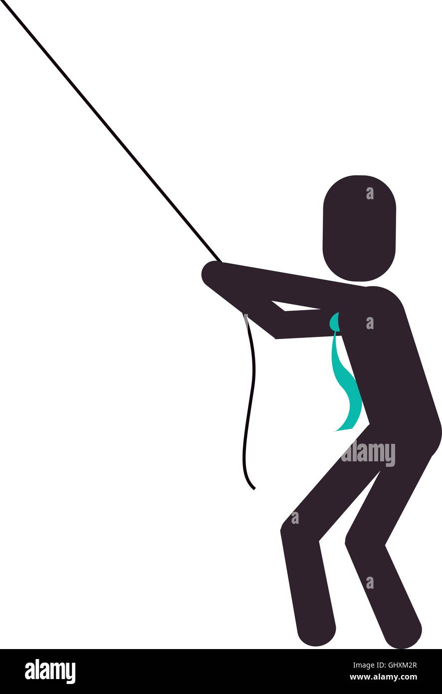 businessman pictogram pulling rope icon Stock Vector Image & Art - Alamy