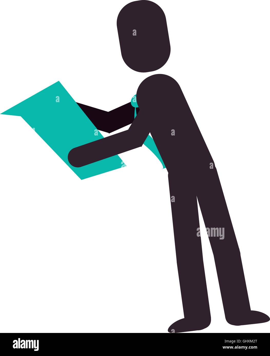 businessman pictogram reading icon Stock Vector Image & Art - Alamy