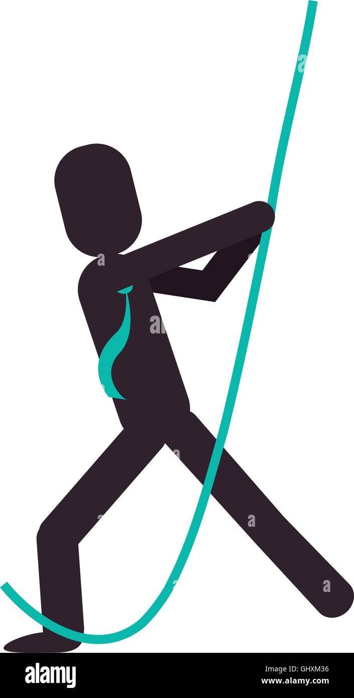 businessman pictogram pulling rope icon Stock Vector Image & Art - Alamy