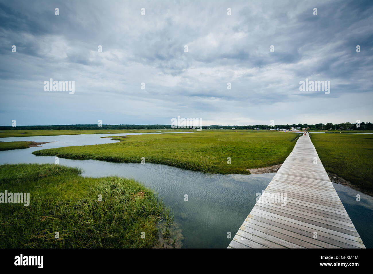 The Sandwich Boardwalk and a wetland, in Sandwich, Cape Cod ...