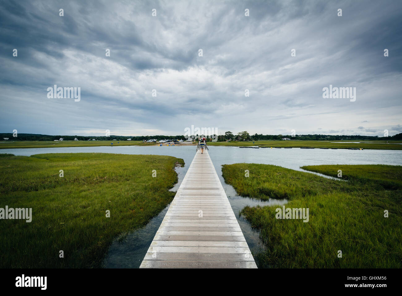 The Sandwich Boardwalk and a wetland, in Sandwich, Cape Cod ...