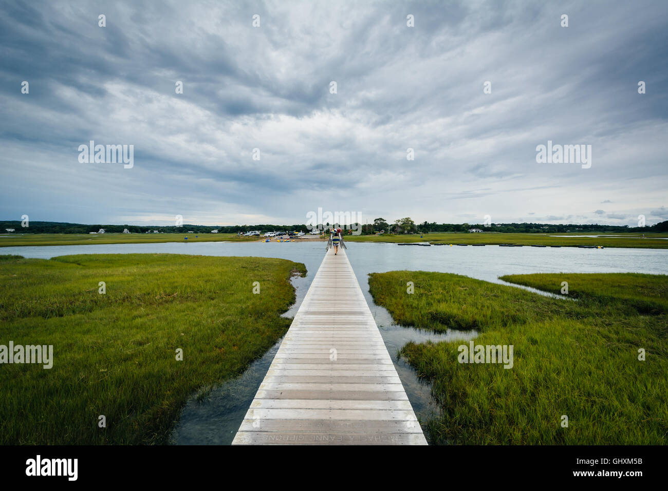 The Sandwich Boardwalk and a wetland, in Sandwich, Cape Cod ...