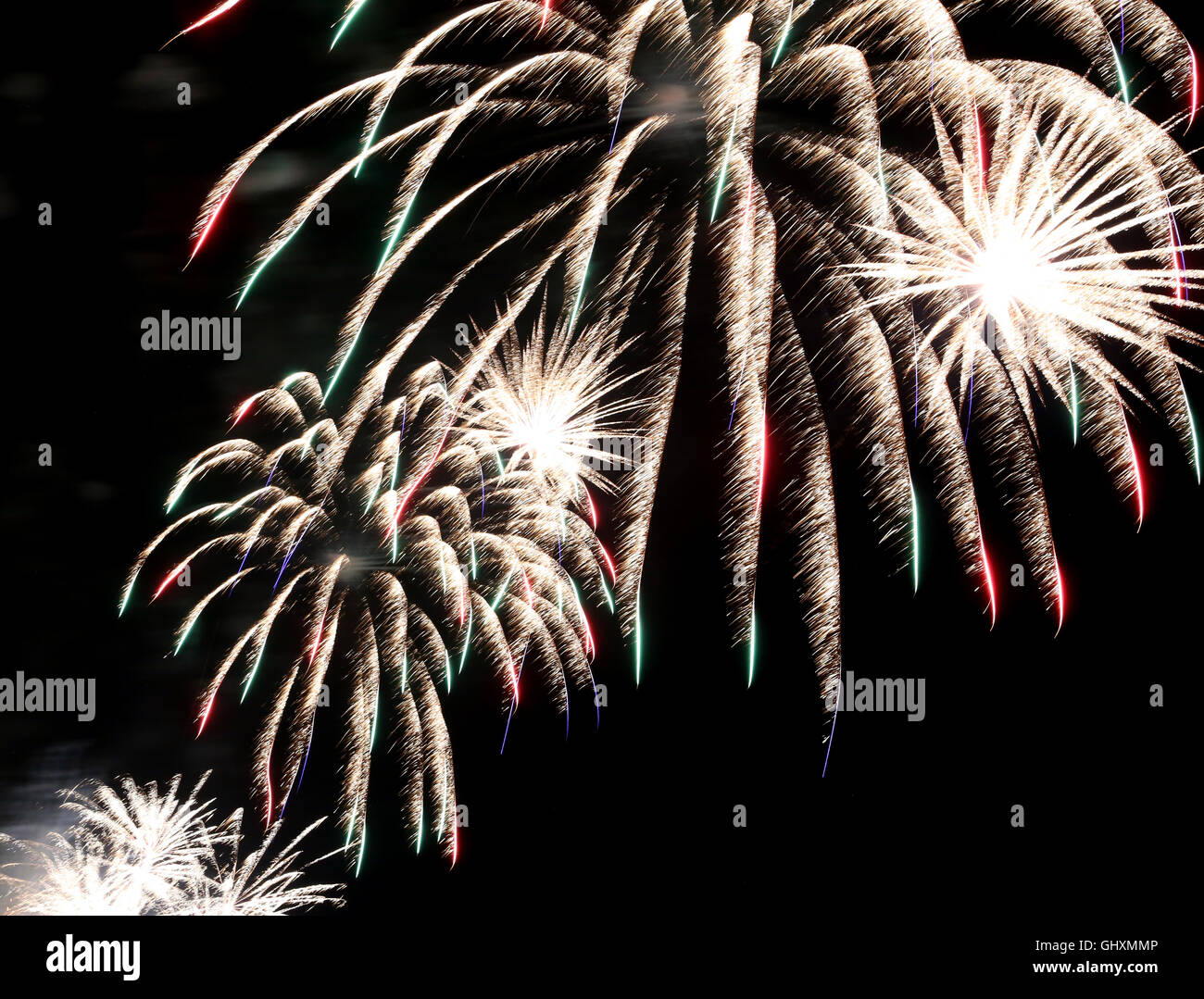 show with big colorful fireworks in the dark night Stock Photo - Alamy