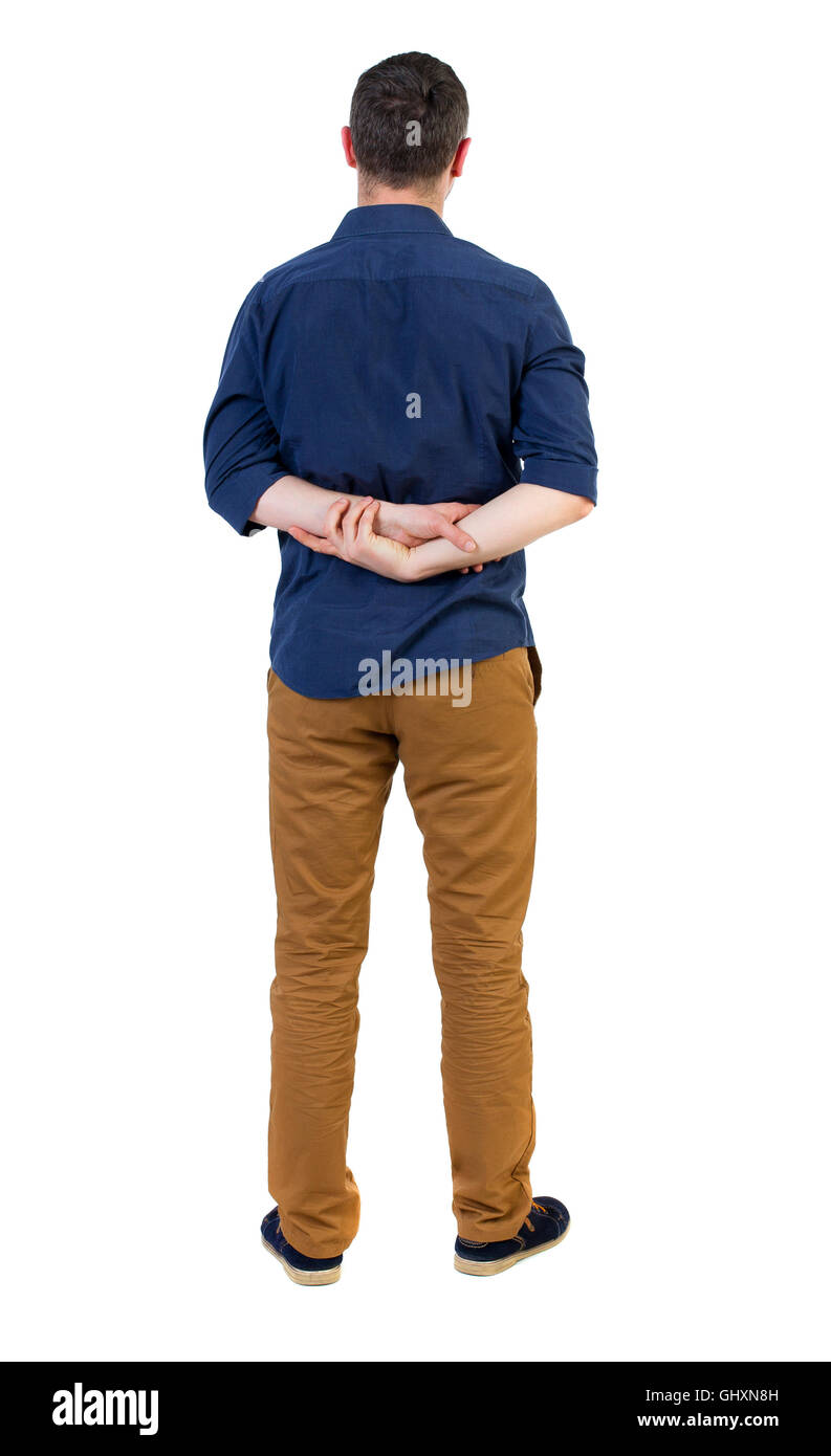 Back view of man . Standing young guy Stock Photo - Alamy
