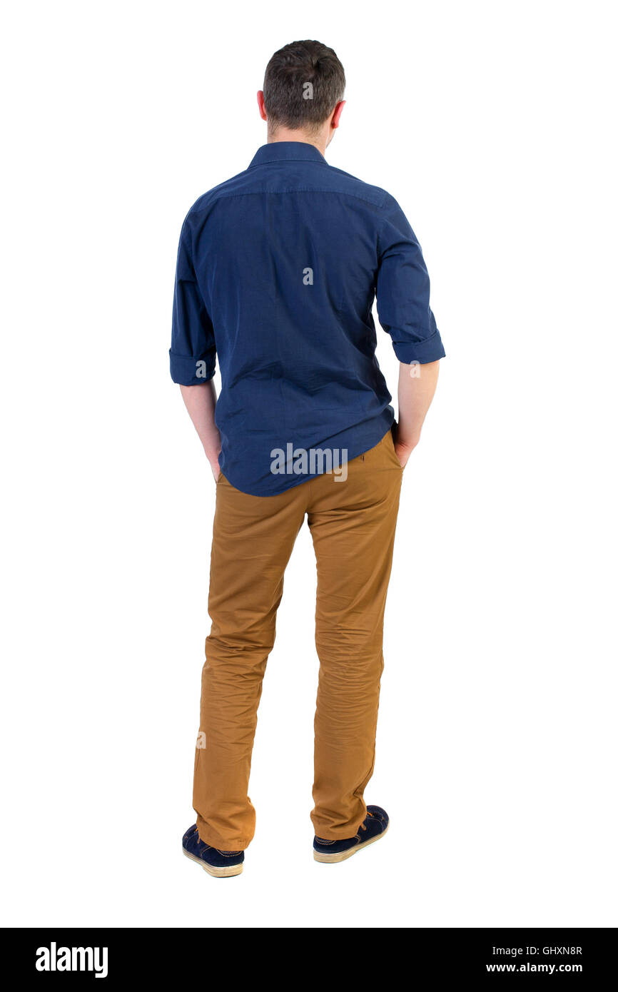 Back view of man . Standing young guy Stock Photo - Alamy