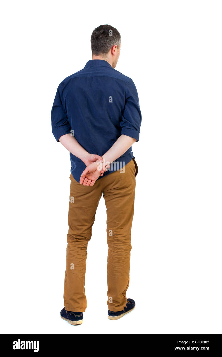 Back view of man . Standing young guy Stock Photo - Alamy