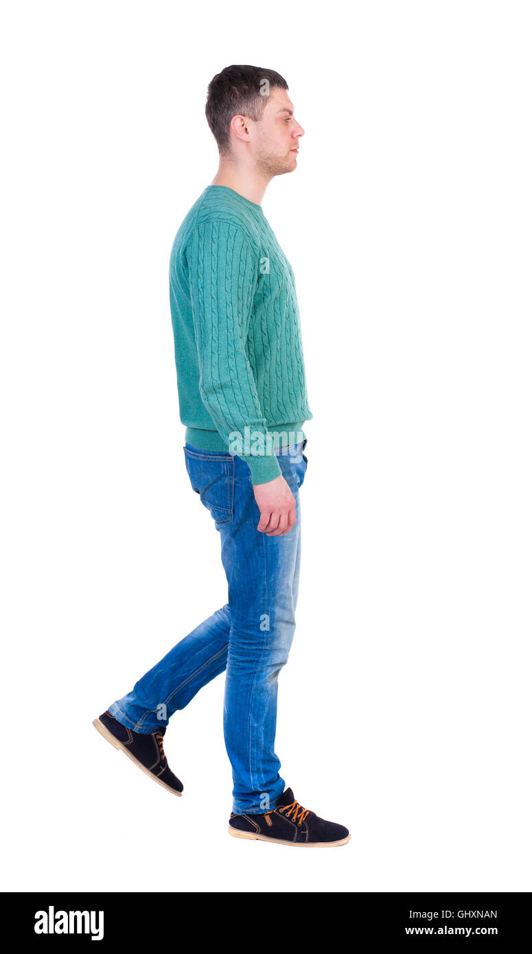 Back view of going handsome man Stock Photo - Alamy