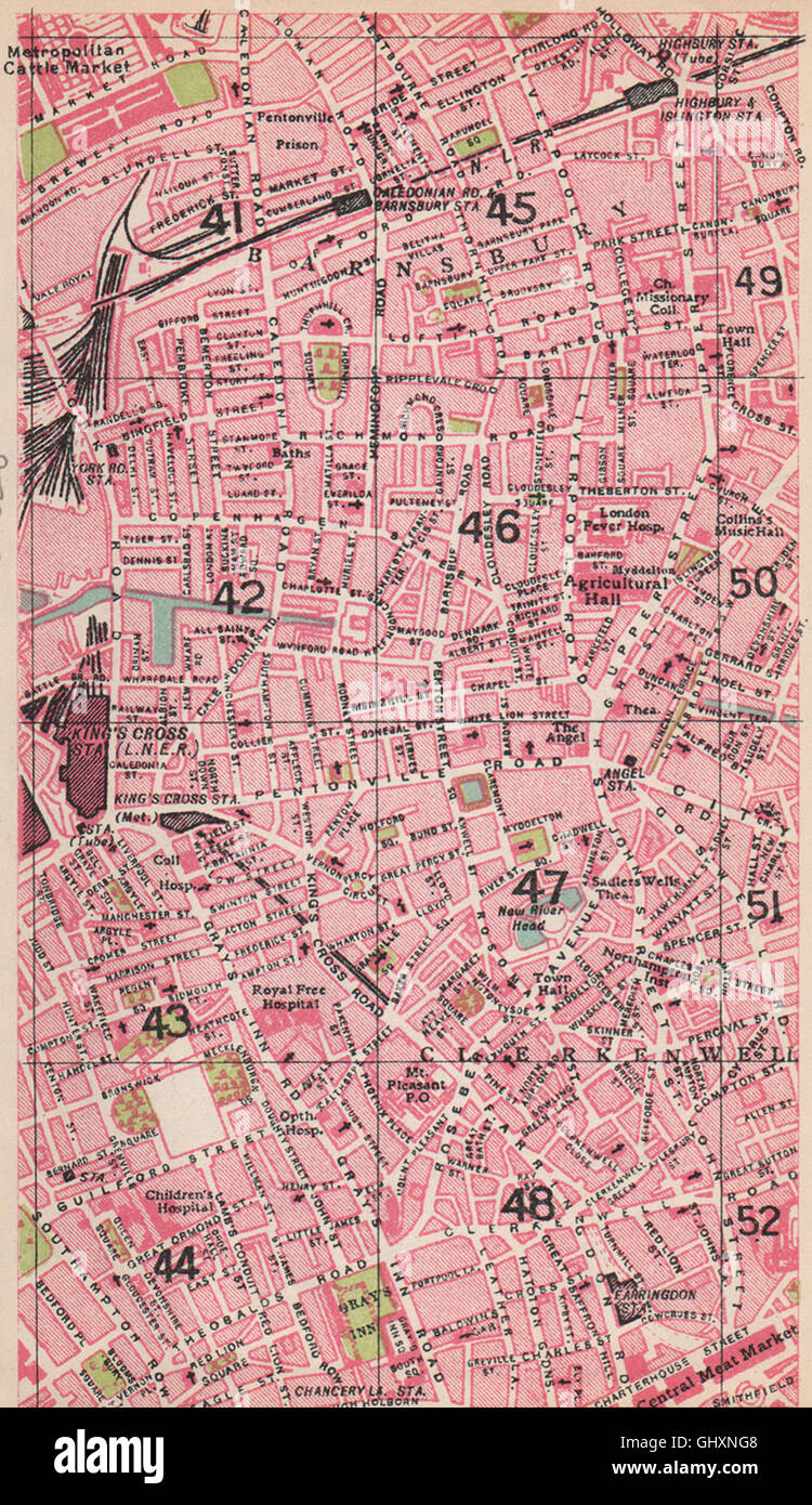 LONDON N. Islington Clerkenwell Barnsbury Farringdon Caledonian Road ...