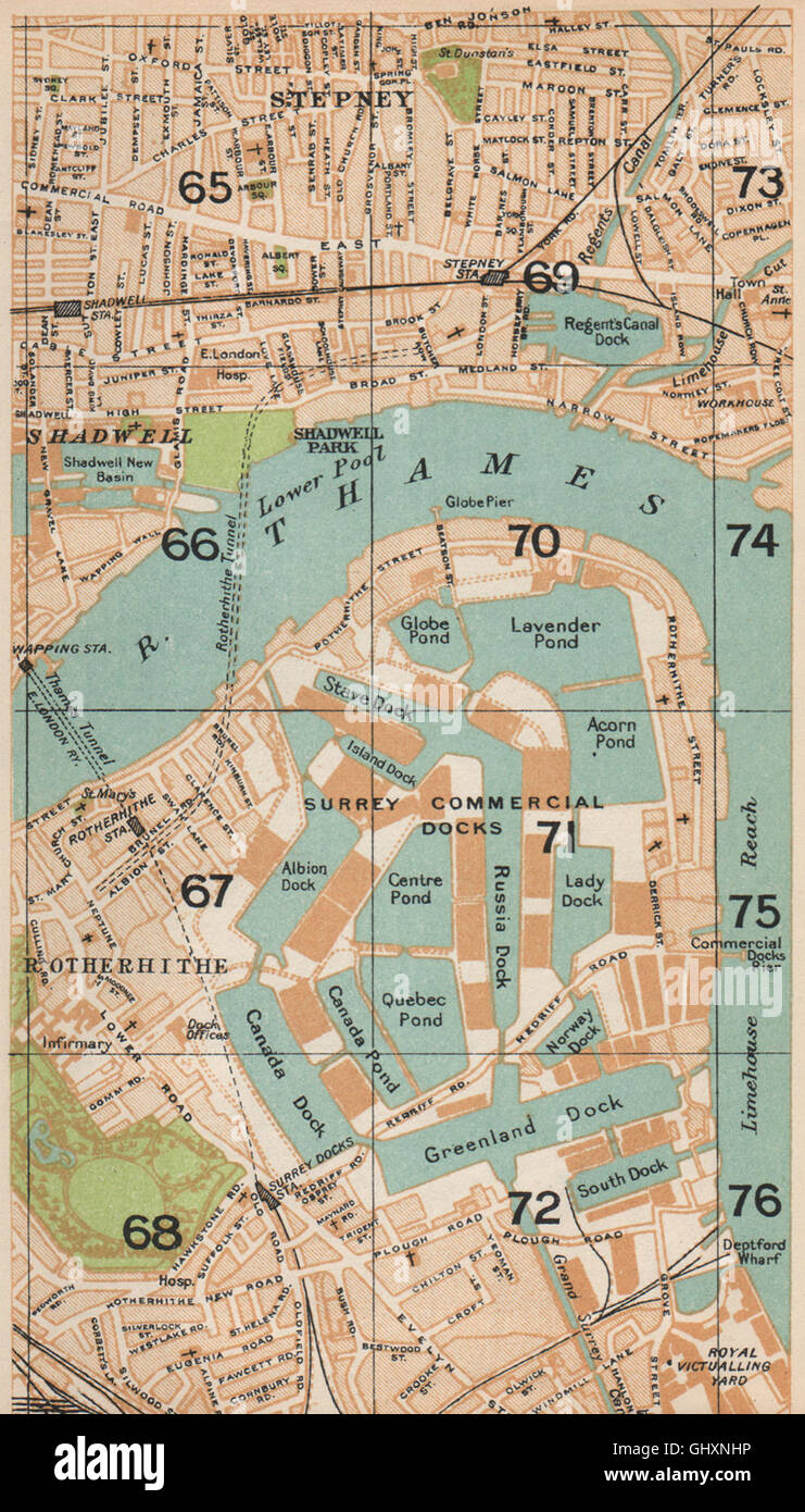 SURREY COMMERCIAL DOCKS. Stepney Shadwell Limehouse Rotherhithe London ...