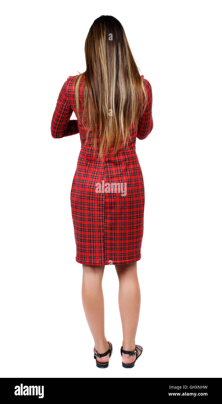 back view of standing young beautiful woman Stock Photo - Alamy