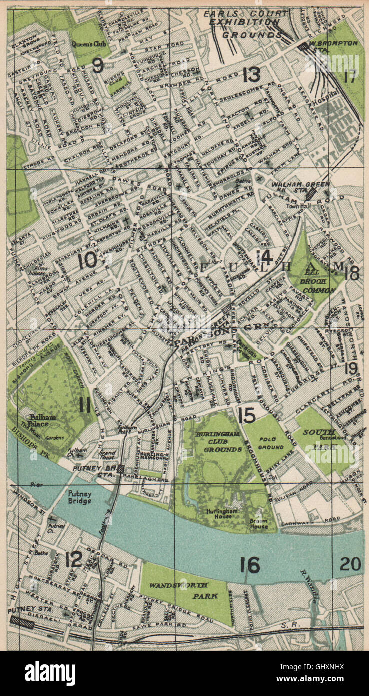FULHAM.Putney Bridge Parsons Green Earl's Court Walham Green W Brompton ...