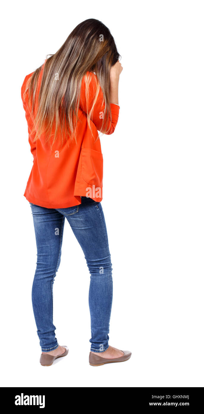 Woman scratching her back Cut Out Stock Images & Pictures - Alamy