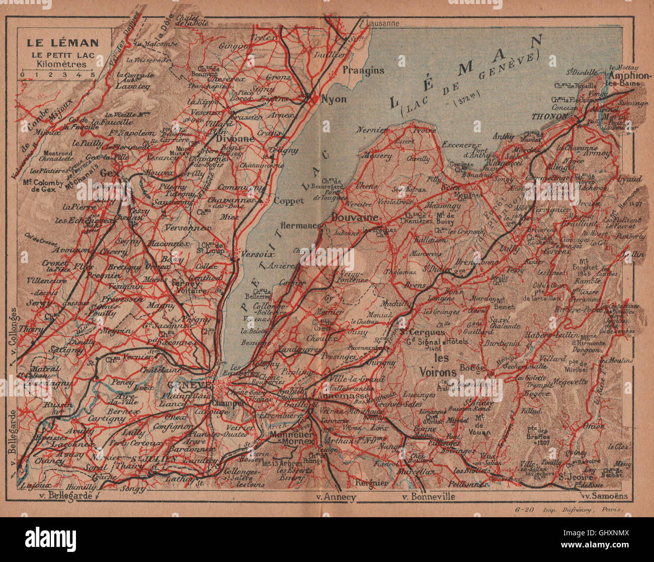 Map of lake geneva hi-res stock photography and images - Alamy