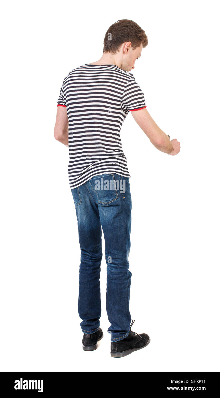 back view of writing business man Stock Photo - Alamy