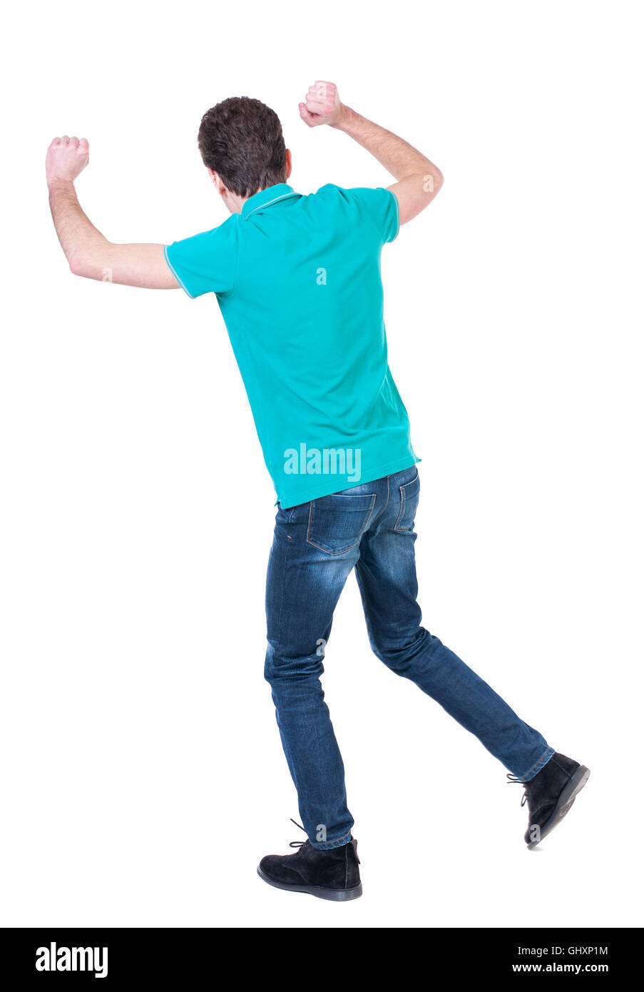 back view of dancing young man Stock Photo - Alamy