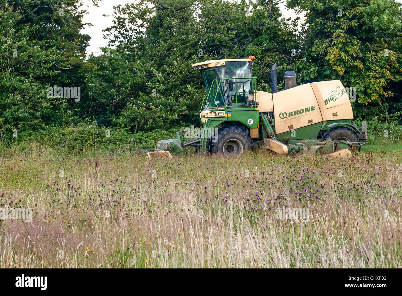 Grass cutting and Silage making on Irish farm. County Limerick Stock ...