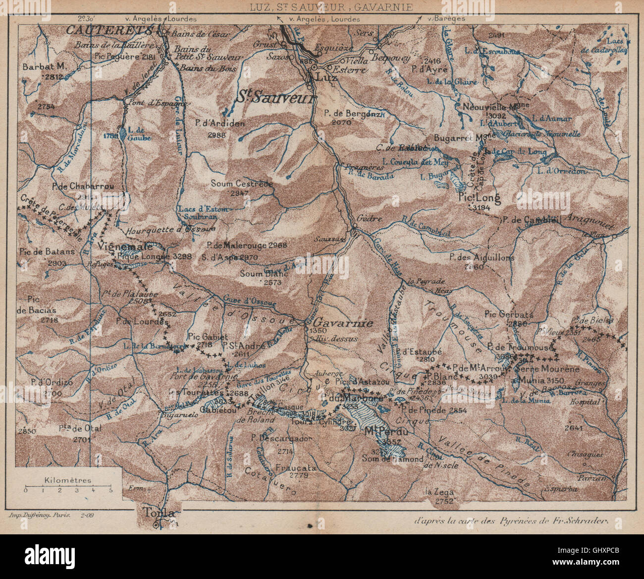 CAUTERETS ET GAVARNIE. Vintage topo-guide. Hautes-Pyrénées, 1907 ...