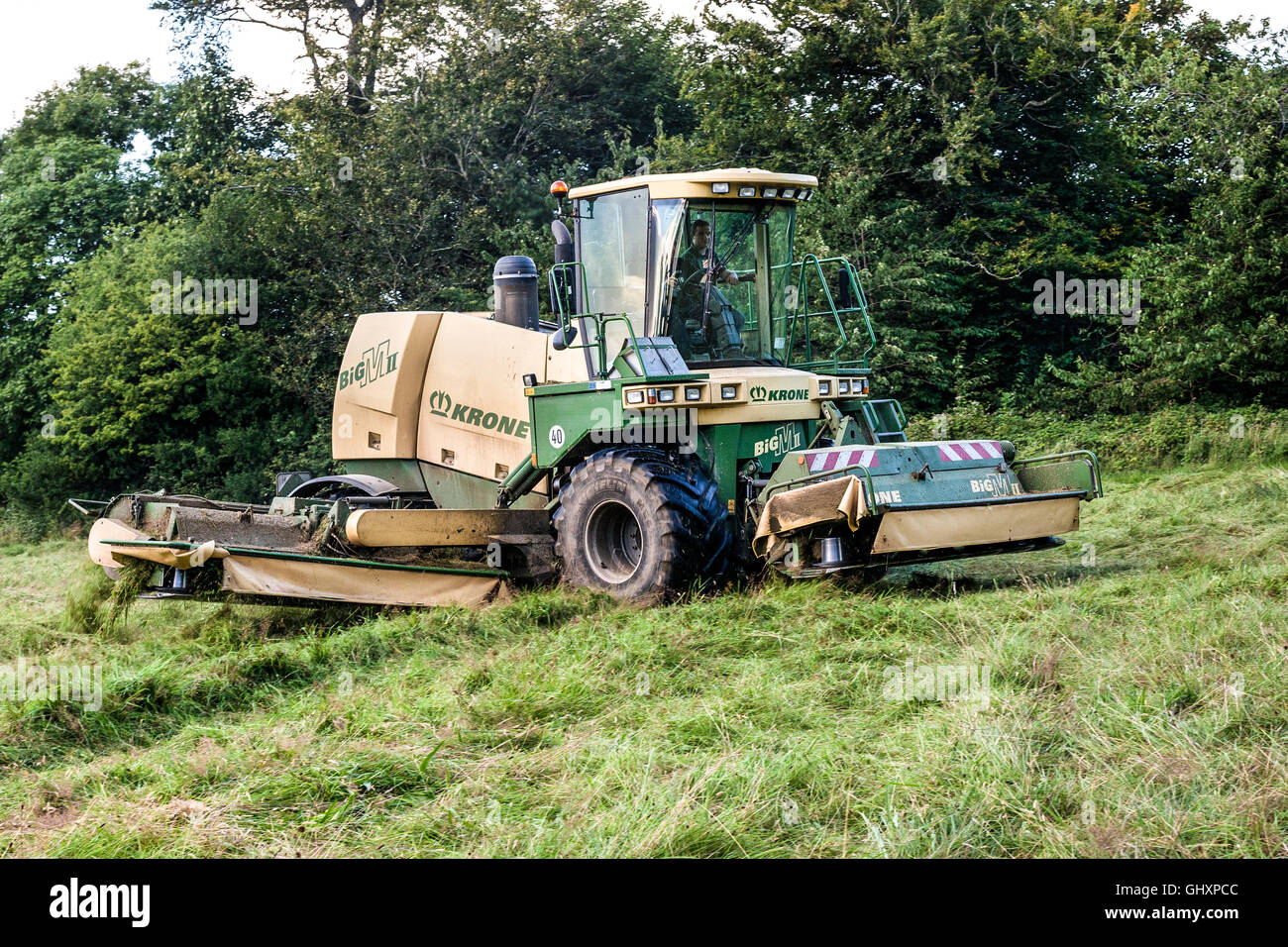 Grass cutting and Silage making on Irish farm. County Limerick Stock ...