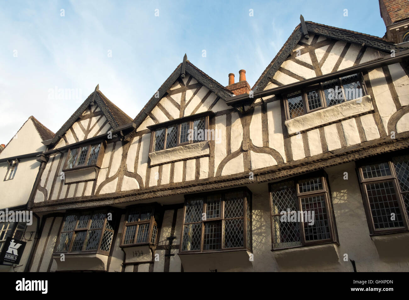 Traditional architecture in The Shambles, City of York, Yorkshire, UK ...