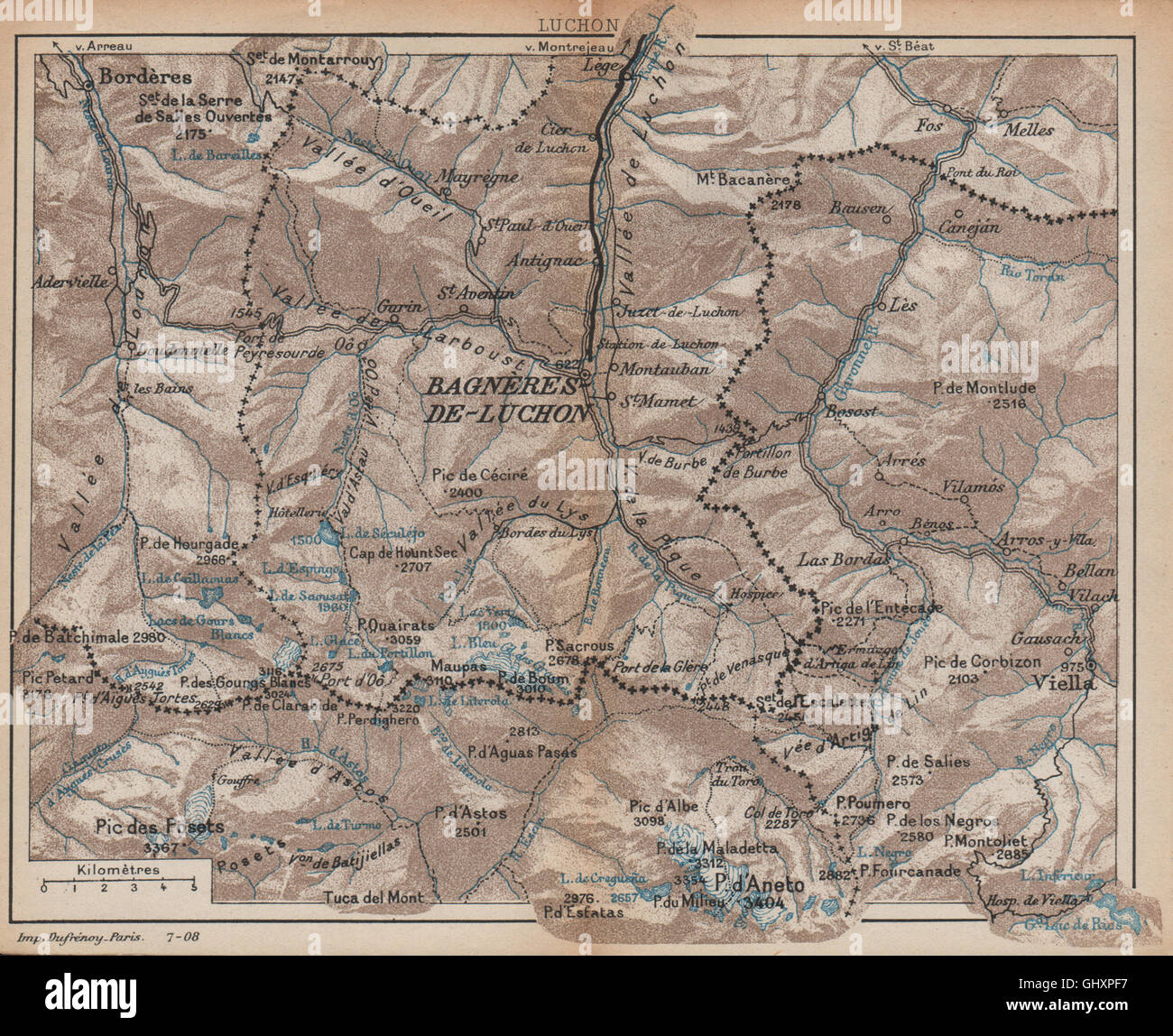 BAGNÈRES-DE-LUCHON ENVIRONS. Vintage topo-guide. Haute-Garonne, 1907 ...
