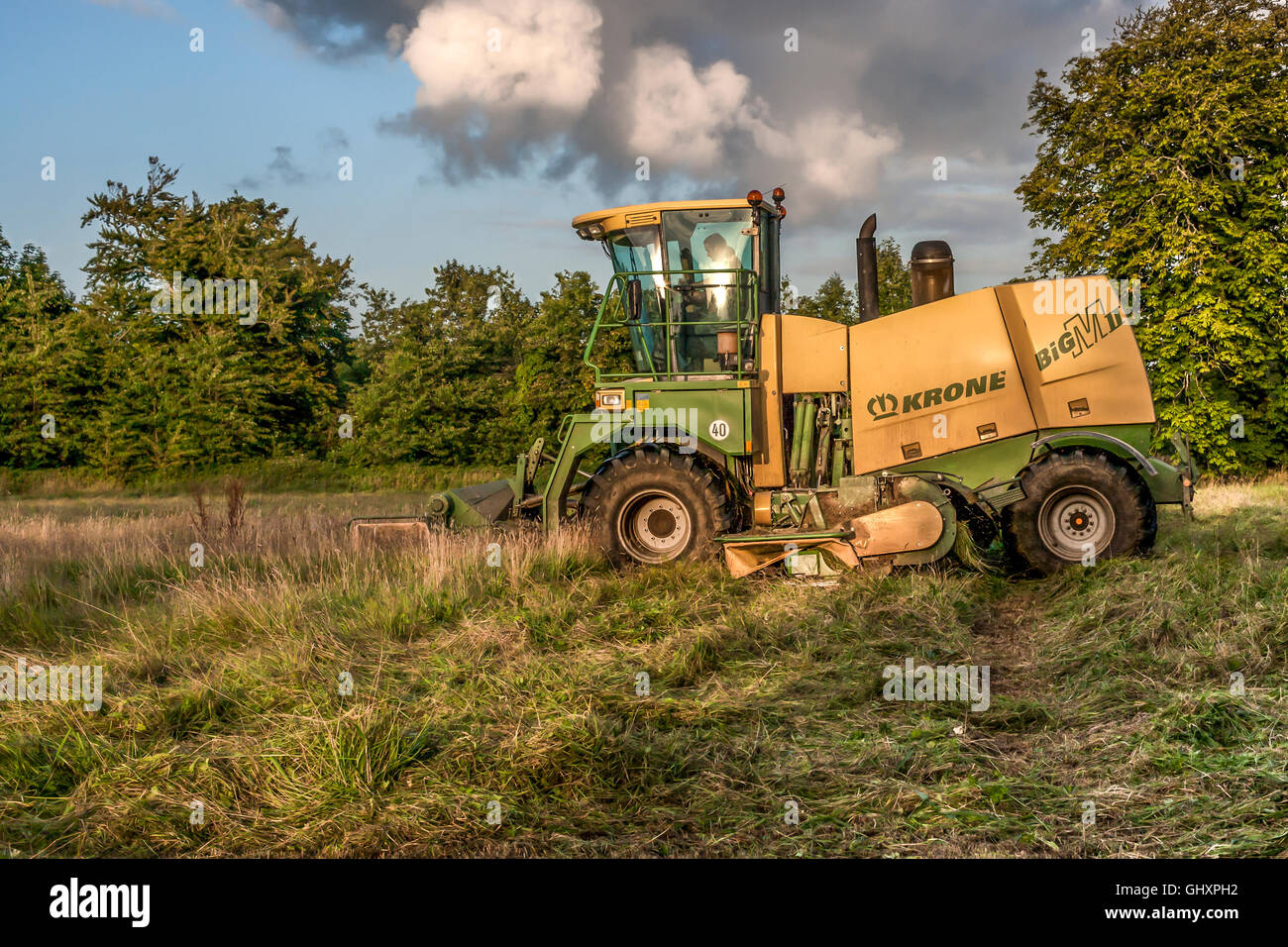 Grass cutting and Silage making on Irish farm. County Limerick Stock ...