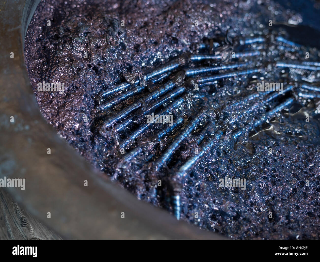 Indigo dying of bashofu at Ogimi Village Bashofu Hall, Kijoka, Ogimi ...