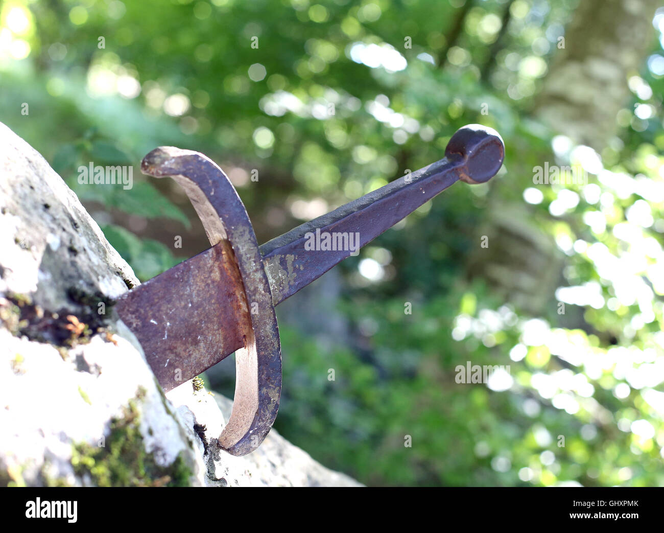 famous Excalibur sword of King arthur in the stone Stock Photo - Alamy