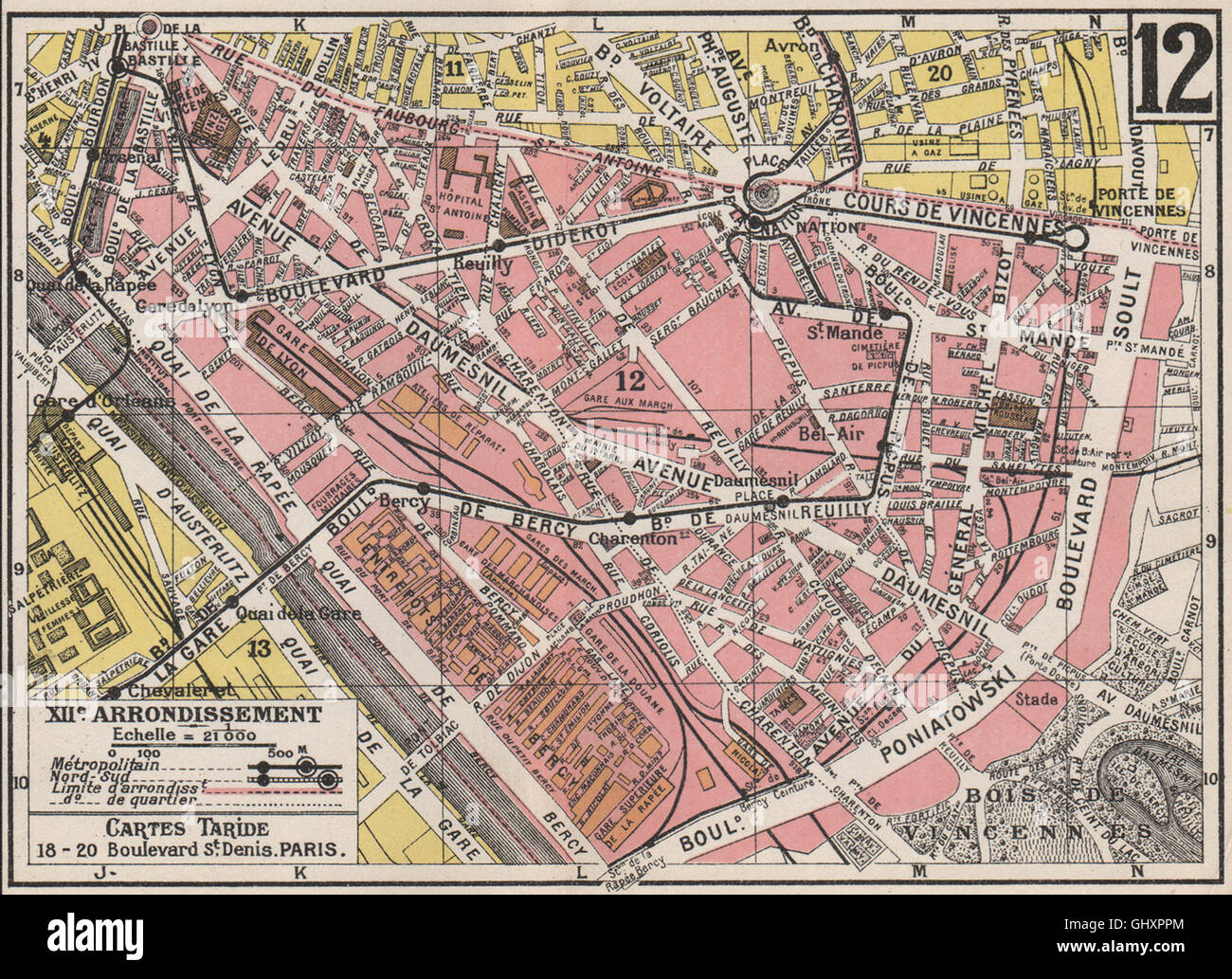 Map of paris 12e arrondissement hi-res stock photography and images - Alamy