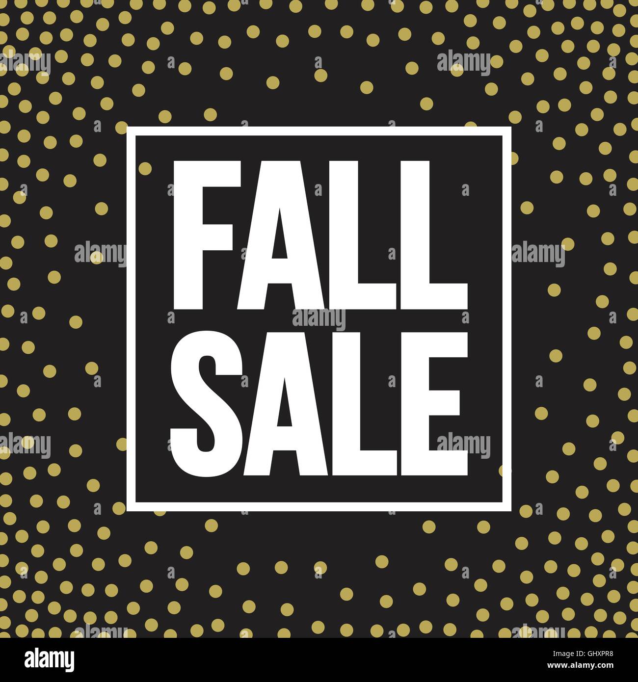 Fall Sale promo label. Golden glitter template for banner, poster ...
