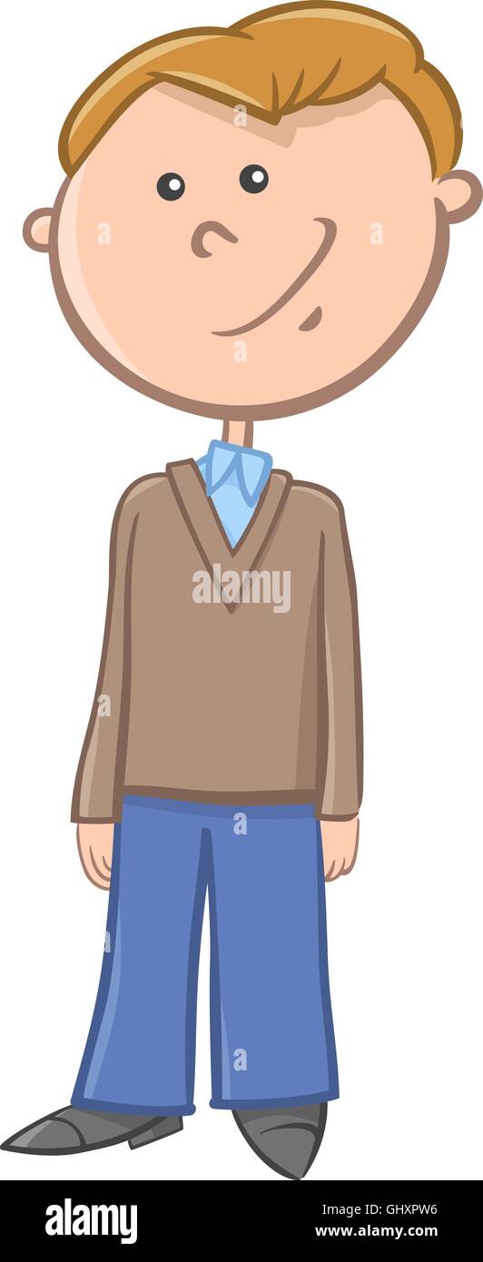 Cartoon Illustration of Elementary School Age Boy Stock Vector Image ...