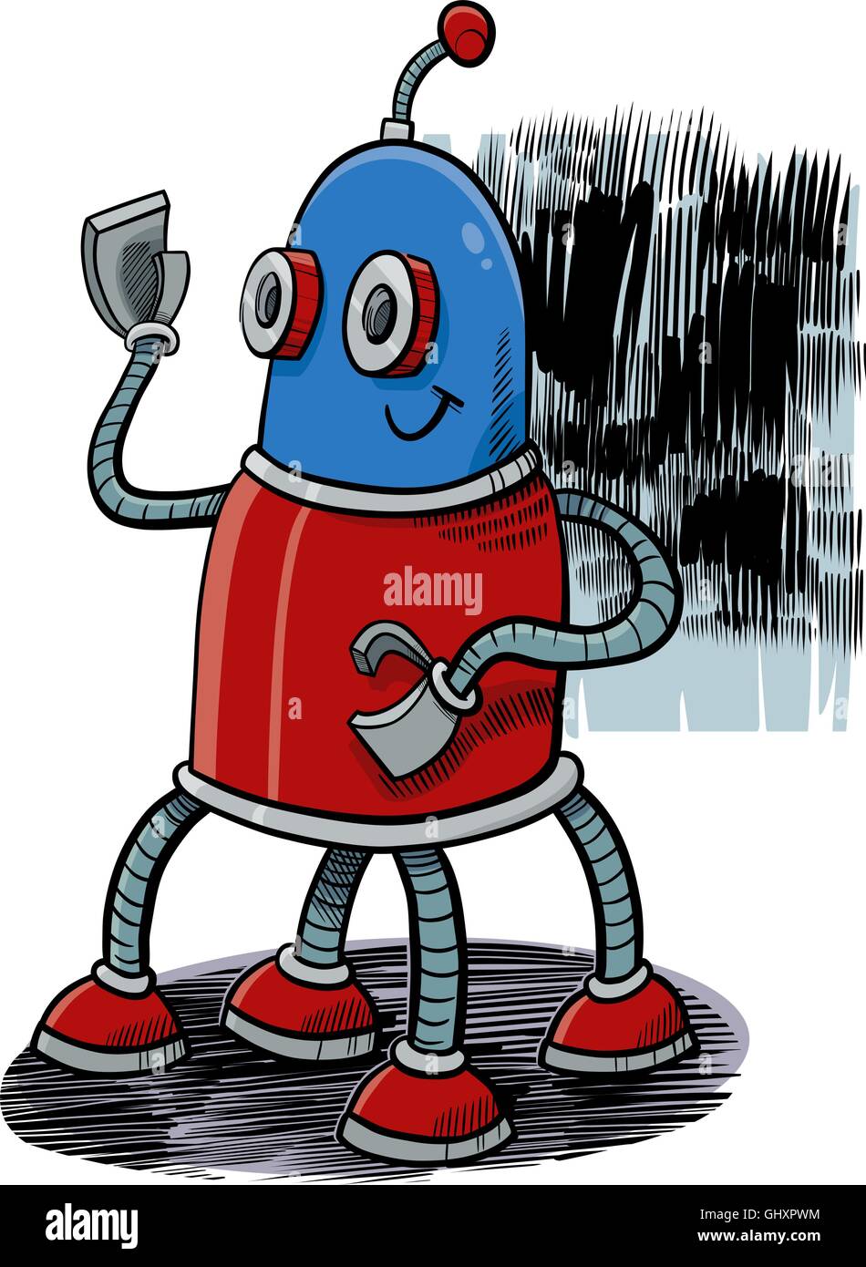 Cartoon Illustration of Robot or Droid Fantasy Character Stock Vector ...