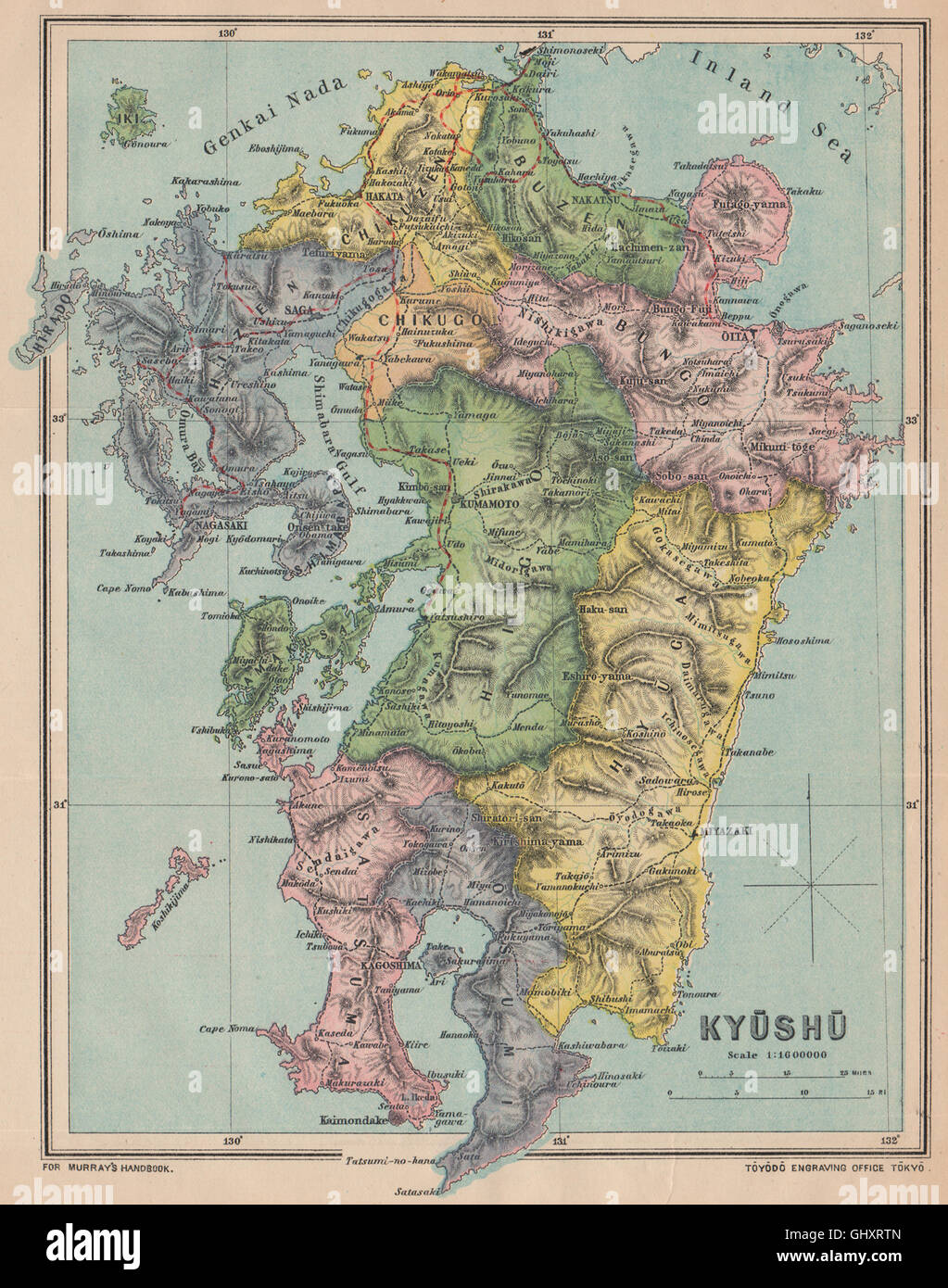 Political Map Kyushu Japan