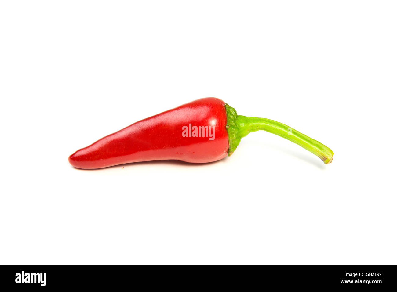One ripe red Chilli peppers on over white Stock Photo - Alamy