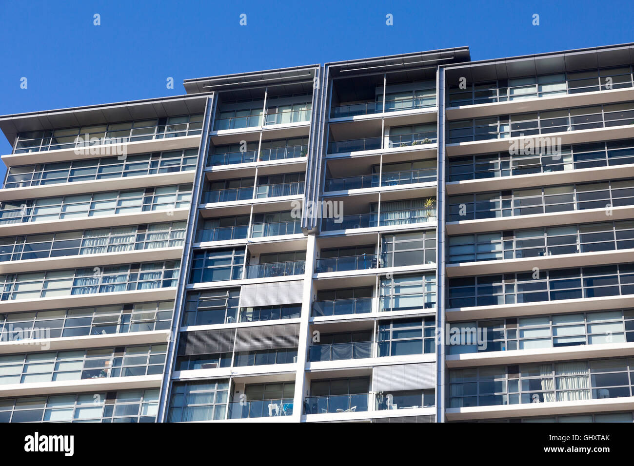 Exterior of high rise apartment residential block in North Sydney ...