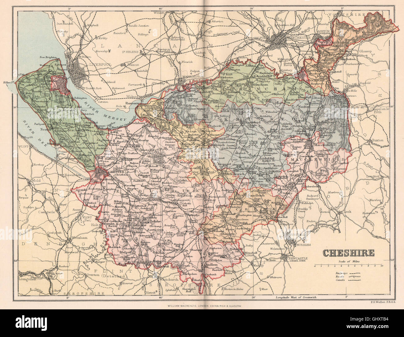 Cheshire map hi-res stock photography and images - Alamy