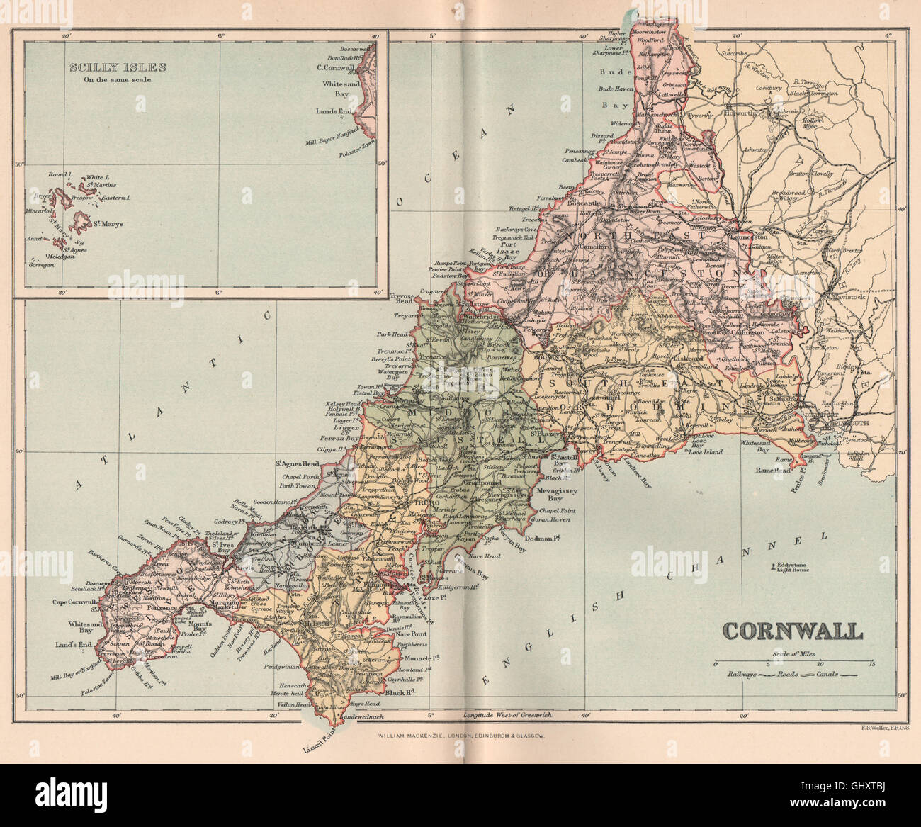 Cornwall map hi-res stock photography and images - Alamy