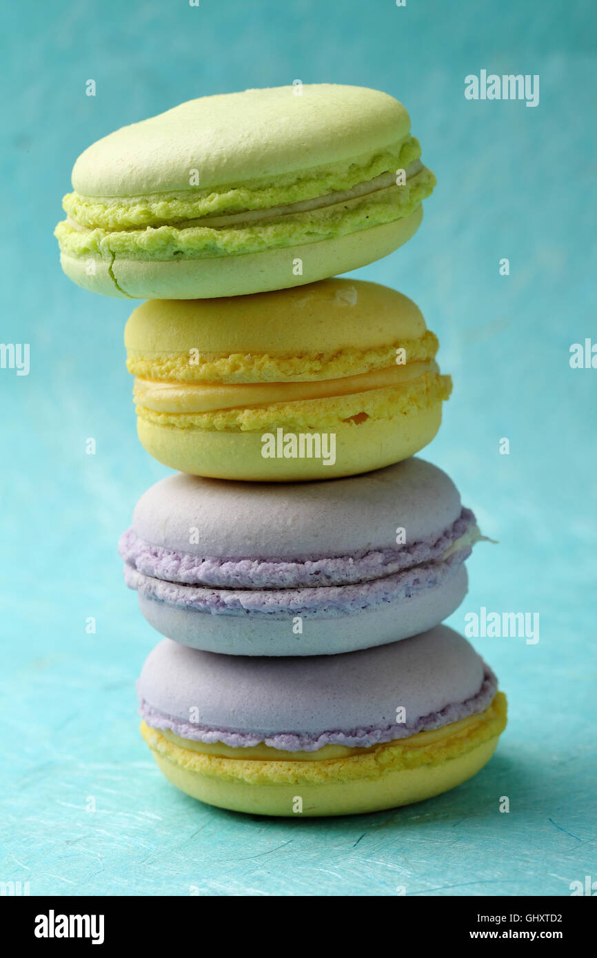 Stack of sweet macaroons hi-res stock photography and images - Alamy
