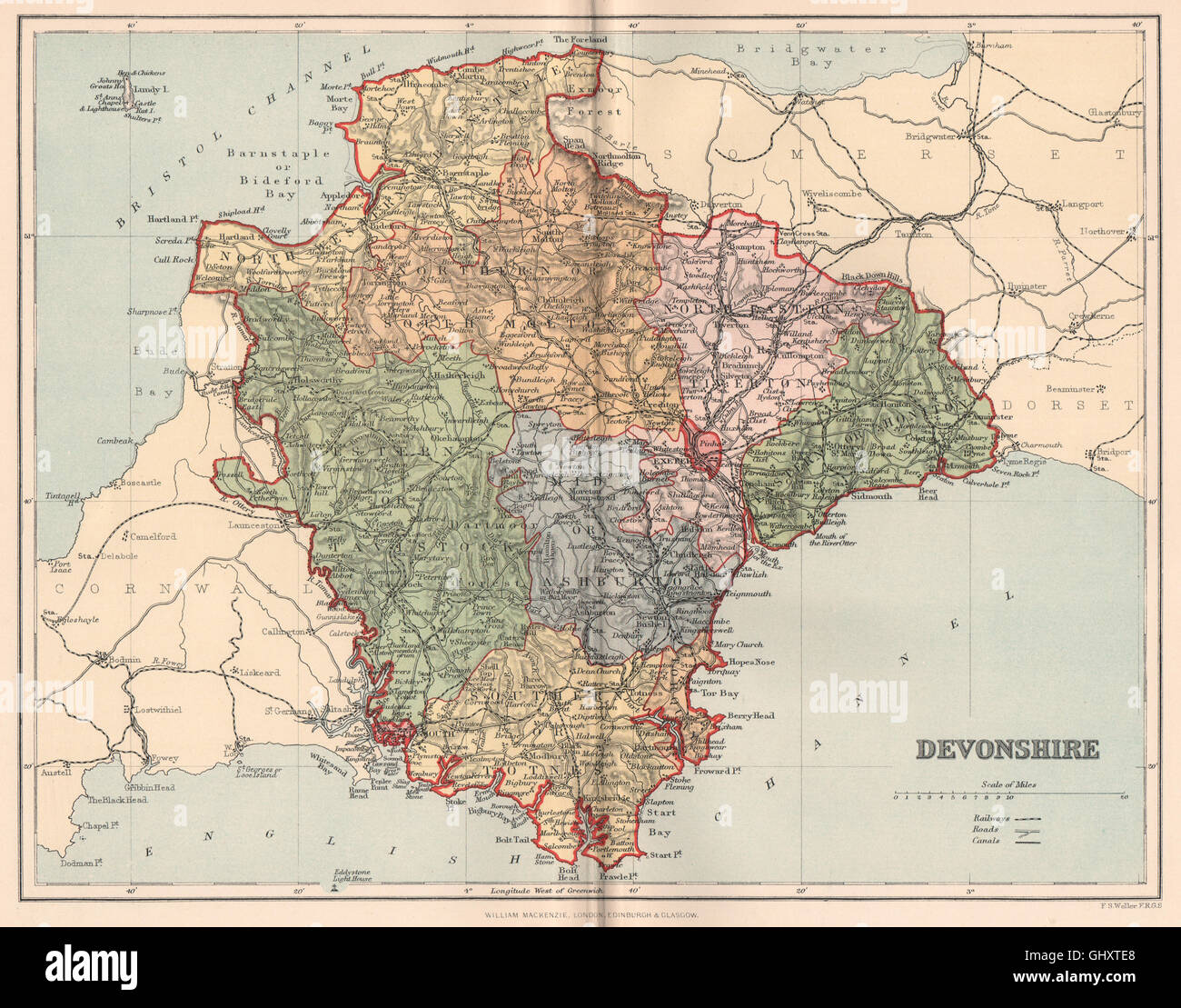 Antique map of devonshire hi-res stock photography and images - Alamy