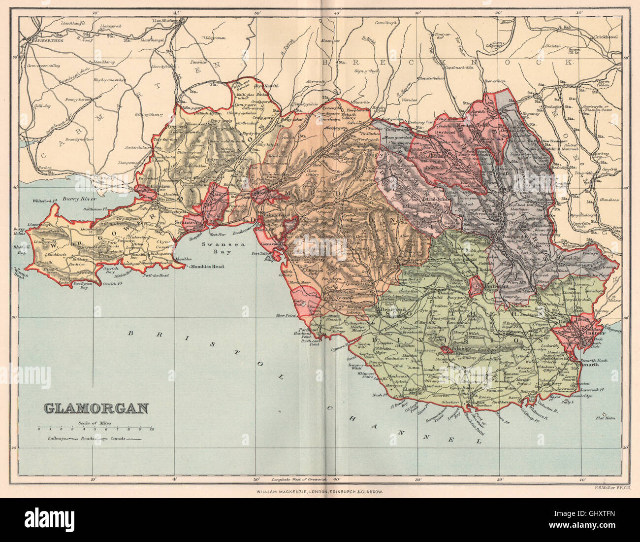 Glamorgan map High Resolution Stock Photography and Images - Alamy