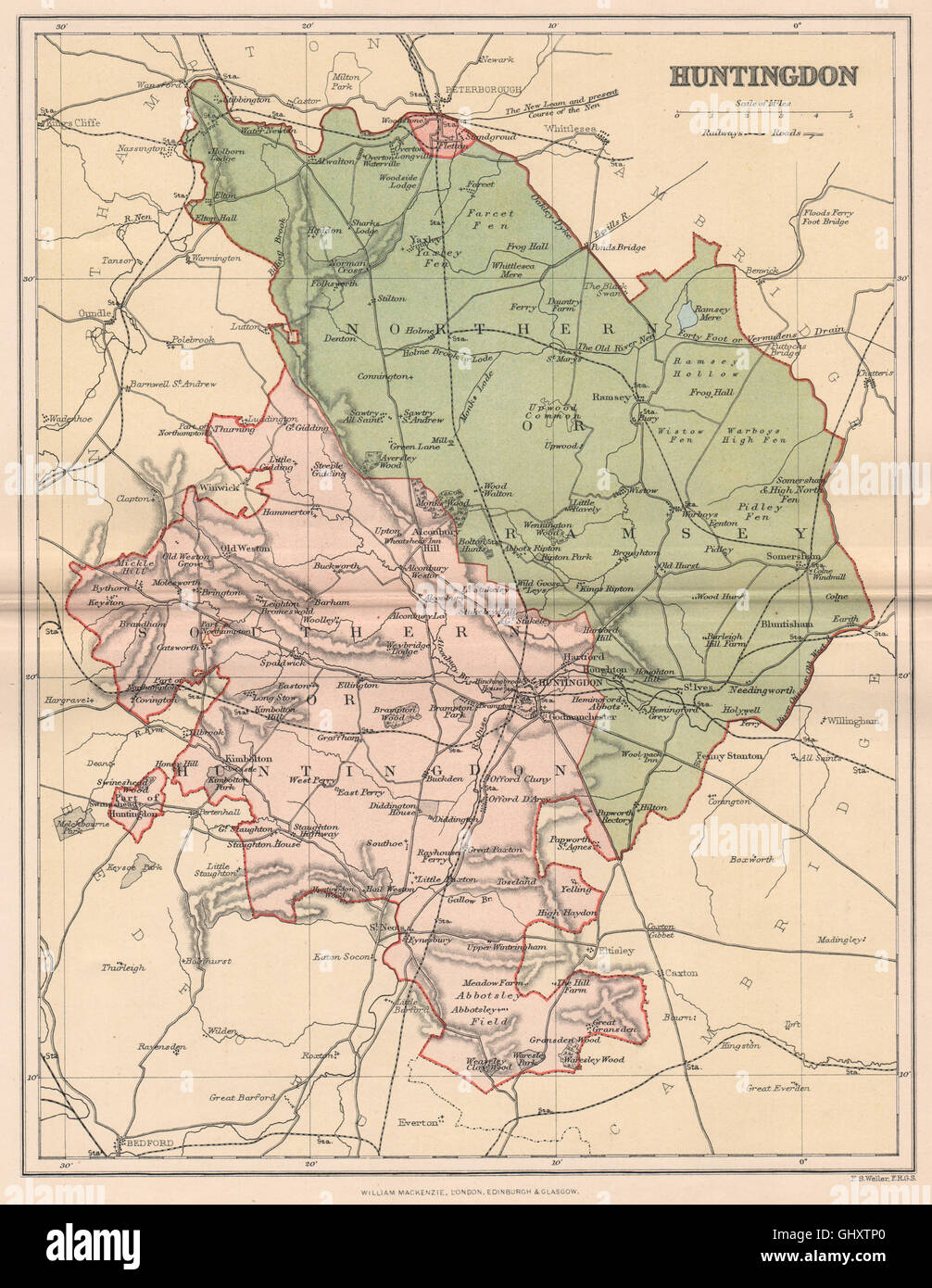 Huntingdonshire map hi-res stock photography and images - Alamy