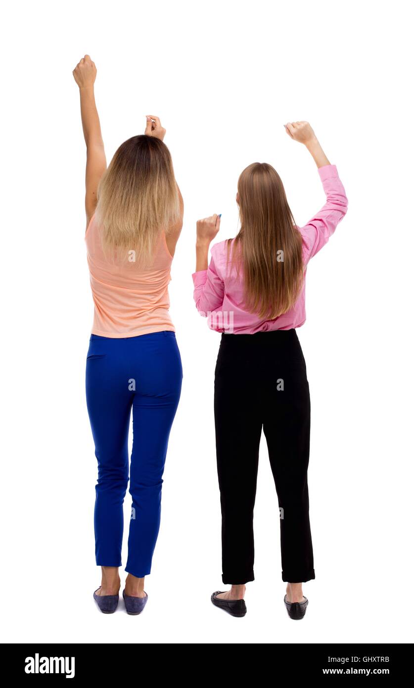 Back view of two young women dancing Stock Photo - Alamy